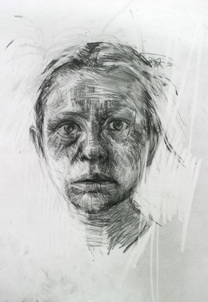 Carol Peace Sculpture : Self Portrait Graphite